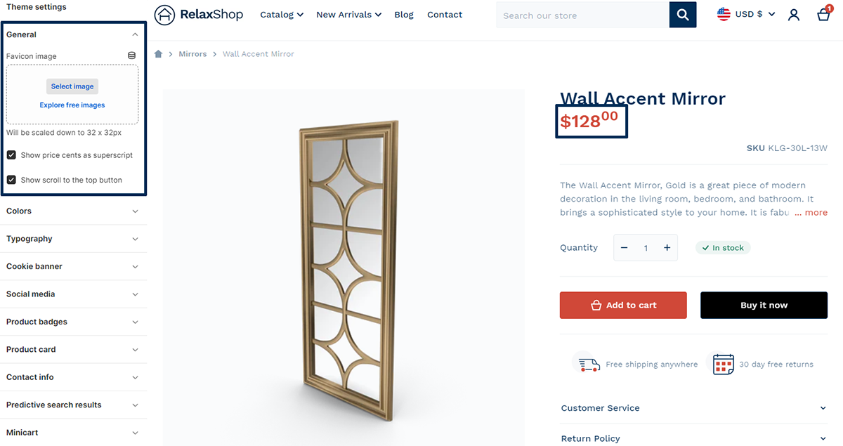 Set the price symbol to be superscript – Swissuplabs