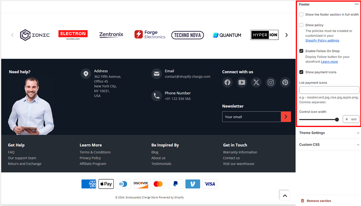 Footer section – Swissuplabs