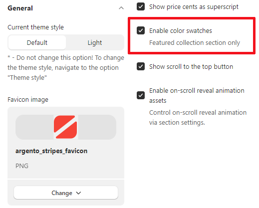 Add color swatches with the Charge theme – Swissuplabs