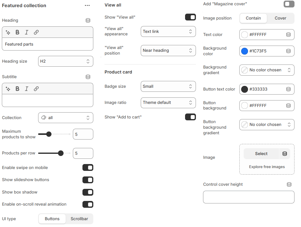 Featured collection section – Swissuplabs